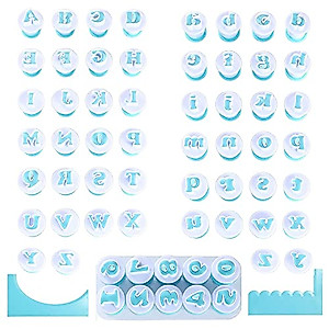Nuoda Fondant Alphabet/Letter Cutters and Number set,Cake Biscuit Mold,Cake Decorating Tools, Cookie Stamp Impress,Embosser Cutter,DIY Sugar Cookies Chocolate Plunger(3 Set of Number and Letters)