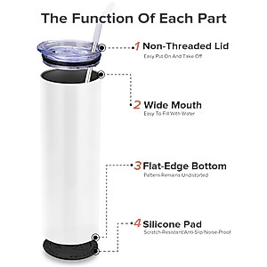 FASTSUB 24 Pack Sublimation Tumblers 20 oz Blank Bulk Luminous Cups Glow in the Dark Straight Double Wall Vacuum Insulated with Lids and Straws for Tumbler Heat Press Glow Green Glow Blue