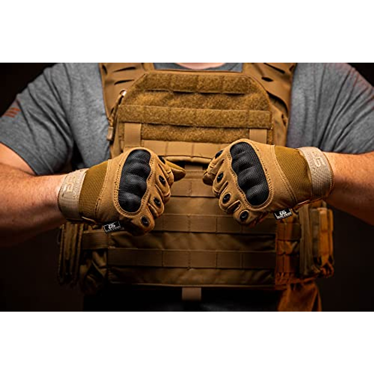Glove Station - Tactical Shooting Hard Knuckle Gloves for Men and Woman with Touchscreen Fingers - Durable and Comfortable Hand-Gear for Outdoor Work Shooting and Hunting - Tan/XX-Large