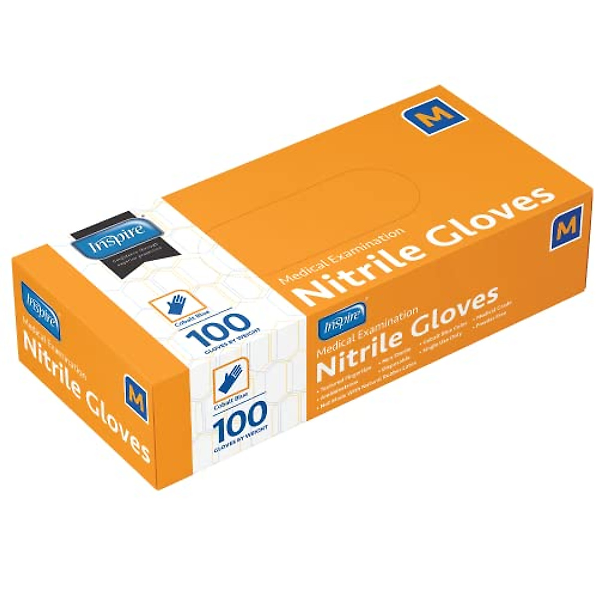 Inspire Nitrile Exam Gloves | THE ORIGINAL Quality Stretch Nitrile, Cobalt Blue | 4.5 Gloves Disposable Latex Free Medical EMT (Medium (Pack of 1000), Case Of 1000)
