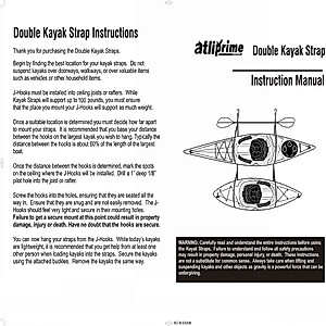 atliprime Indoor Kayak Storage Kayak Straps Storage System-Hang Two pack