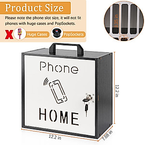 Echaprey Cell Phone Holder Classroom Pocket Chart Wooden Cell Phone Storage Cabinet with Lock 33 Slots Desktop Cell Phone Holder for Classroom Office (33 Slots Black)