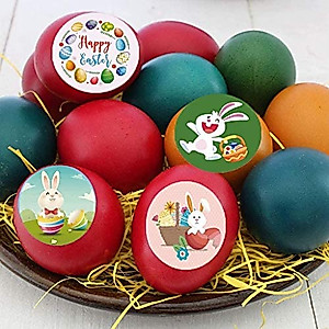Acewen 1000Pcs/2 Rolls Easter Stickers Easter Theme Stickers Self-Adhesive Roll Stickers 16 Designs Happy Easter Day Sticker for Party Supplies