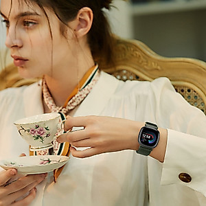 Bcuckood Nylon Loop Compatible with Fitbit Sense 2/Fitbit Sense/Fitbit Versa 4/Fitbit Versa 3 Bands, Women Men Soft Nylon Adjustable Breathable Strap Solo Loop Replacement Wristband