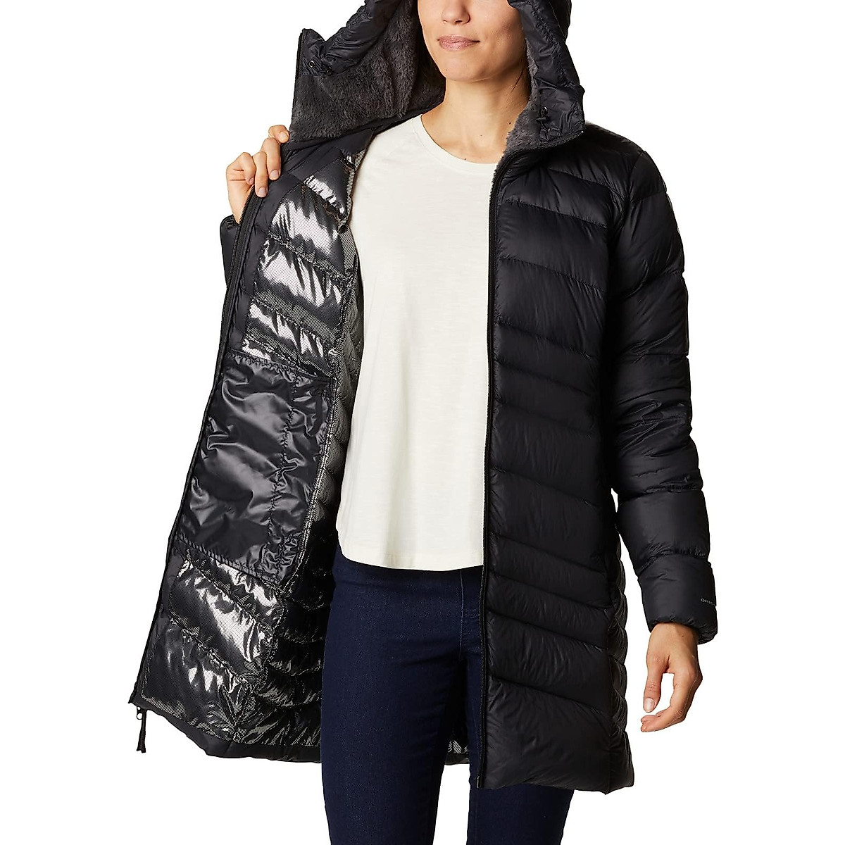 Columbia Women's Autumn Park Down Mid Jacket, Black, X-Large