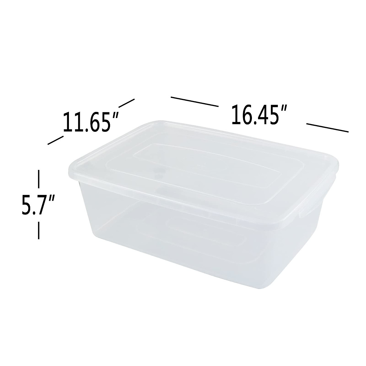Vababa 2-Pack 16 L Pizza Dough Proofing Box with Lid, Clear Food Pizza Storage Container