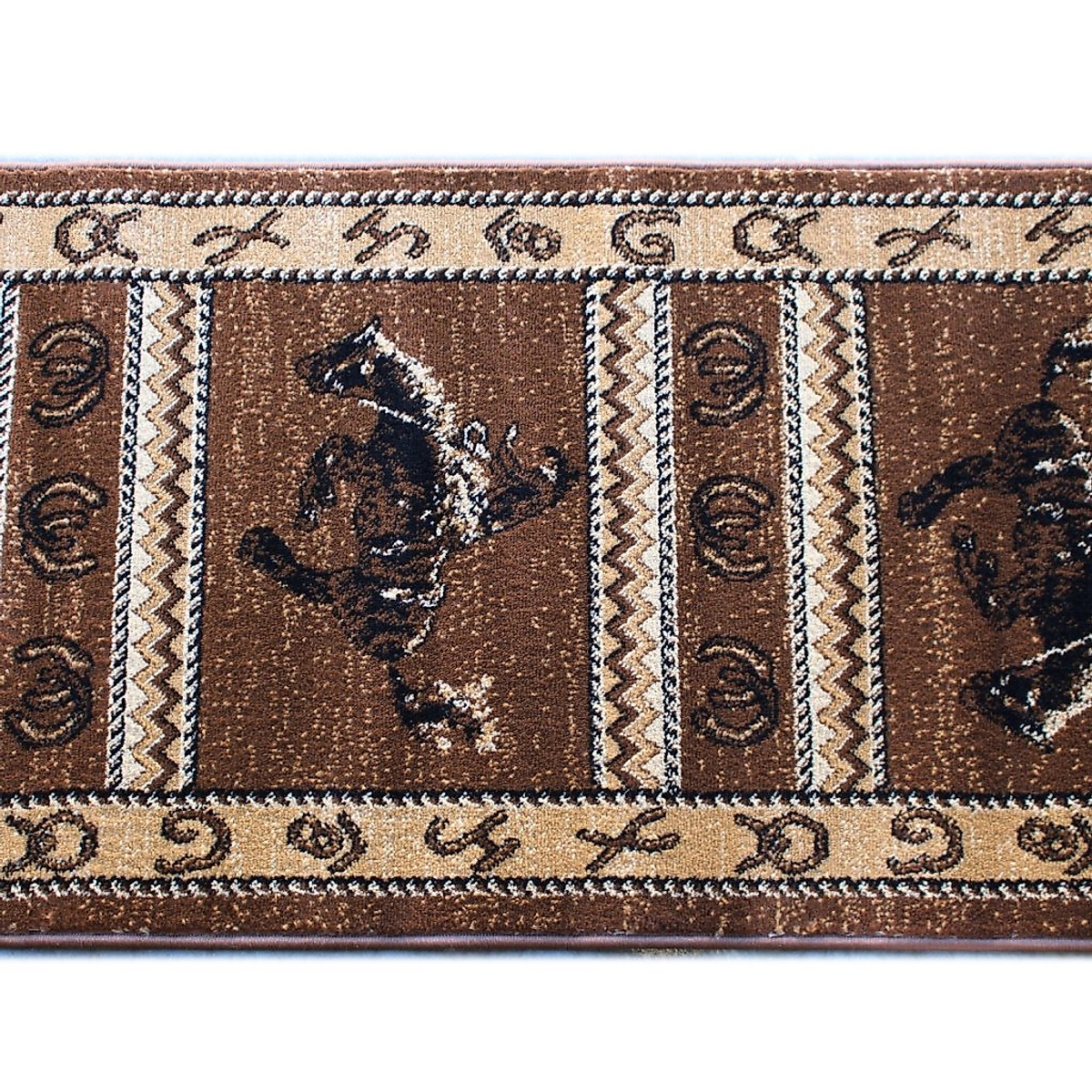 Western Area Rug Design 370 Lodge Brown (2 Feet 4 Inch X 10 Feet 9 Inch) Runner