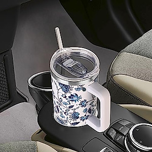 40 oz Tumbler with Handle and Straw, Stainless Steel Insulated Tumbler with Leak Proof Lid and Straw Lid,Reusable Water Bottle Vacuum Travel Coffee Mug Cup,Dishwasher Safe Keep Drinks Cold and Hot