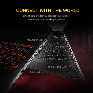 asus 2022 TUF A17 17.3'' 144Hz FHD Gaming Laptop, AMD Ryzen 5 4600H, NVIDIA GeForce GTX 1650, 16GB RAM, 512GB PCIe SSD, RGB Backlit Keyboard, Win 11 Pro, Bonfire Black, 32GB Snowbell USB Card