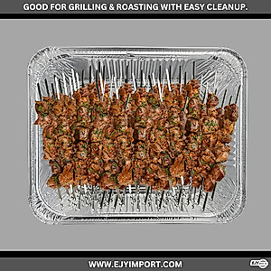 EJY IMPORT Aluminum Pans Half Size, 9x13, Heavy Duty Disposable Foil Pans For Baking, Chafing & Roasting, Deep Tin Foil Bakeware, Food Prepping, Steam Table Tray. (10 Pack, With Lids)