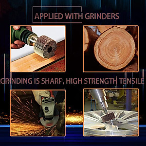 Mixiflor 20 Pcs 5 Sizes 60/80/120/240 Grits Abrasive Flap Wheel Sander, 1/4 Inch Shank Flap Wheels for Drill, Die Grinder Flap Wheel,Flap Wheel Sander for Drill