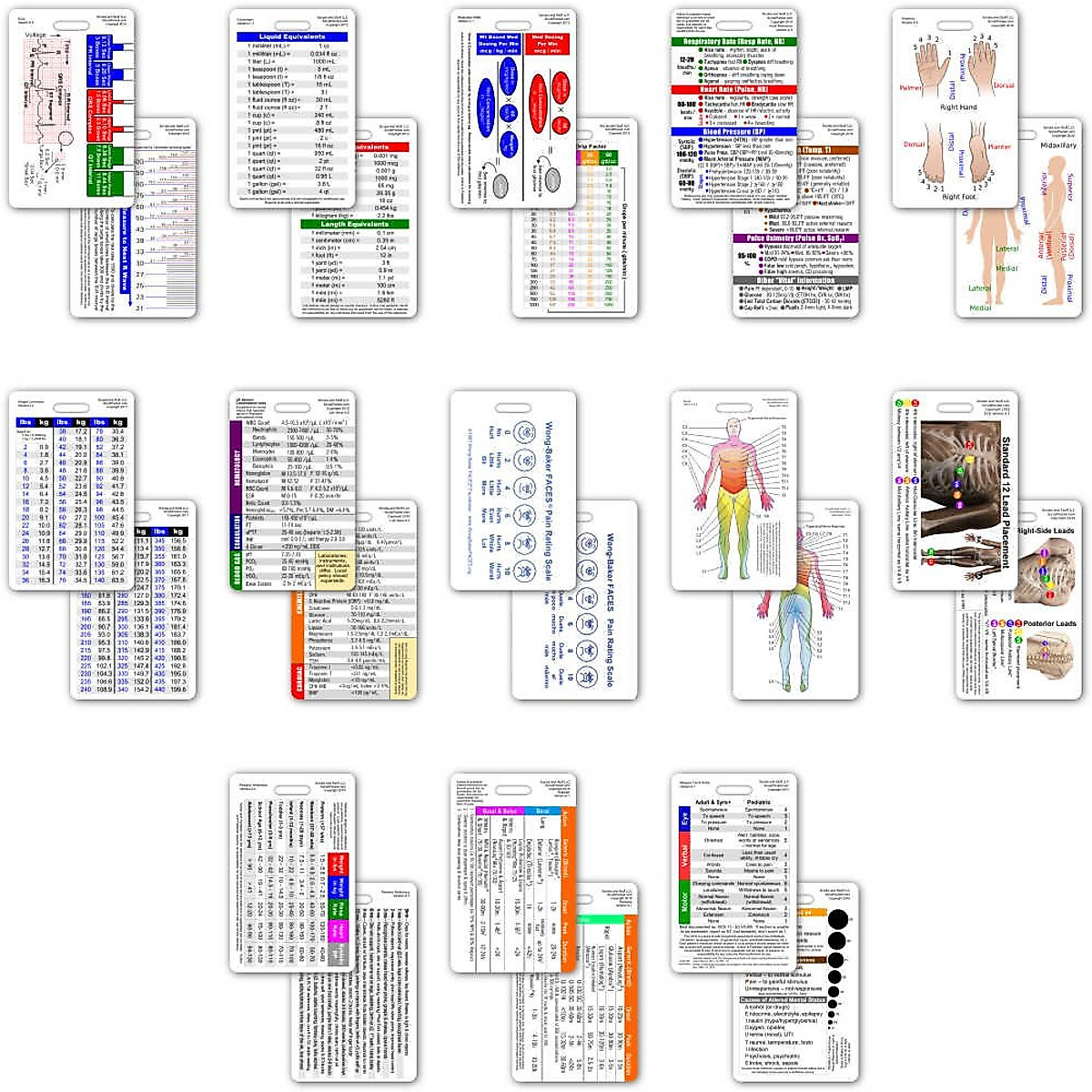 Complete Nurse RN CNA NA Vertical Badge Card Set - 13 Cards