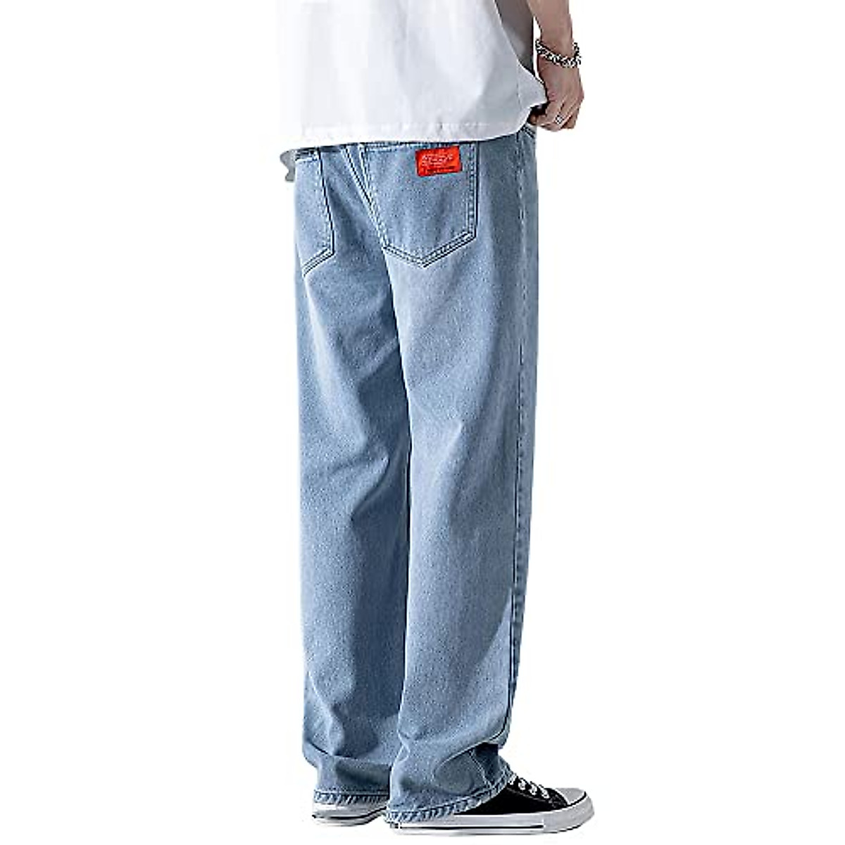 PARVENZA Men's Regular Jeans Classic Denim Pants Straight Trousers (DY05,3XL)