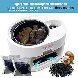 Shurex Odor Absorbing Filter Refills for Lomi Smart Waste Kitchen Composter Top and Back Filters, Replacement Activated Charcoal Filters Compatible with Lomi Electric Countertop Compost Bin