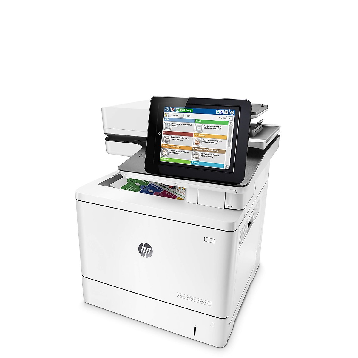 Renewed HP Color LaserJet Enterprise MFP M577c print copy scan fax B5L54A Advanced workflow features USB Network duplex With 90 Days Warranty