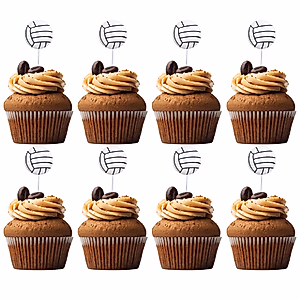 20Pcs Volleyball Cupcake Toppers Resin Assembled Sport Theme Volleyball Cupcake Picks Volleyball Theme Baby Shower Kids Birthday Party Cake Decorations Supplies