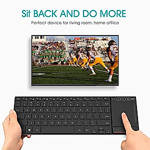 Rii K22 Ultra Slim 2.4 Gigahertz Mini Wireless Multimedia Keyboard with Touchpad for PC and Laptop
