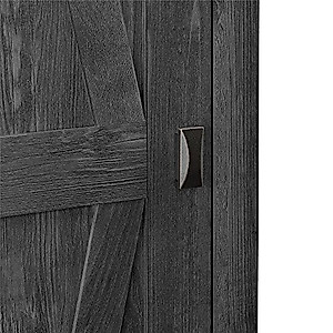 Ameriwood Home Farmington Wide Storage Cabinet, 31.5", Rustic Gray & Home Farmington Wide Storage Cabinet, 18", Rustic Gray,7531196COM