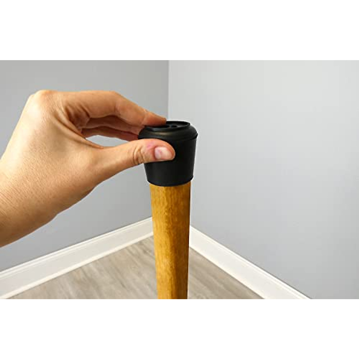 Shepherd Hardware 9226 1-1/2-Inch Inside Diameter Rubber Leg Tips, 2-Pack, Black