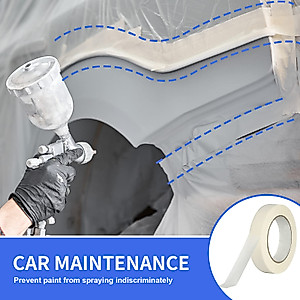 JayJayup Masking Tape 1 inch Wide, 12 Rolls General Purpose Masking Tape Bulk for Painting, Labeling, Art, Office, Home, Craft, 1 Inch x 55 Yards x 12 Rolls, 660 Yards in Total