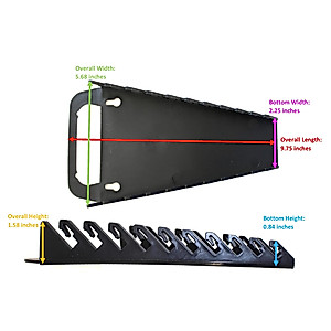 JSP Manufacturing Plastic Portable Gripper 10-Tool Wrench Organizer Tray (1, Black)