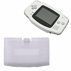 Clear Battery Cover Case Back Door Part for Nintendo Gameboy Advance GBA Case Repair Back Door Replacement Part (White)