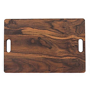 Large Walnut Cutting Board 18 x 12 Inch - Reversible with Juice Groove and Handles, American Hardwood