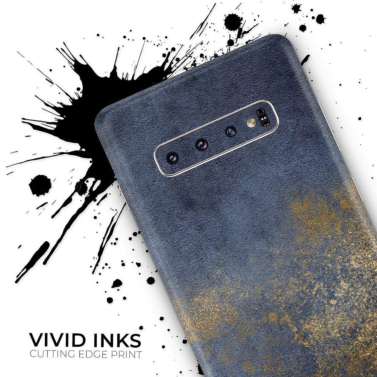 DesignSkinz Navy Gold Foil v6 Protective Vinyl Decal Wrap Skin Cover Compatible with The Samsung Galaxy S20 (Screen Trim & Back Glass Skin)