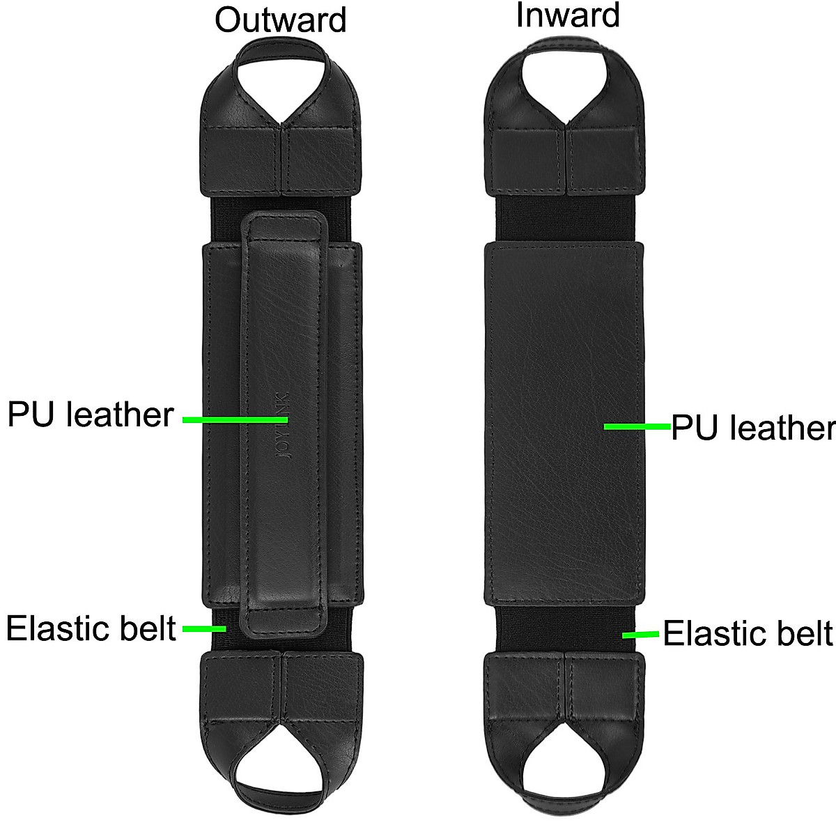joylink Universal Tablet Hand Holder Strap, 360 Degrees Swivel LeathJer Handle Grip with Elastic Belt, Secure & Portable for 10.1" Tablets (Samsung Asus Acer iPad etc), Black