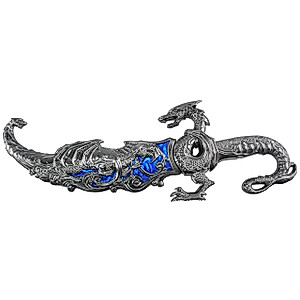 Wuu Jau H-855-BL Dragon Display Dagger, 17.5", Blue
