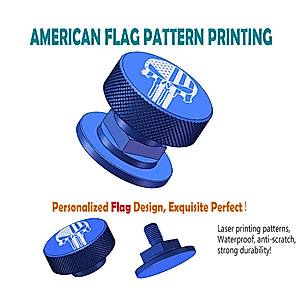 Welding Hood Helmet Pipeliner Fasteners -1Pair Blue USA Flag Pattern Aluminum Helmet Pipeliner Headgear Replacement Parts Accessories Screws Flip Hood, Anti-Rust