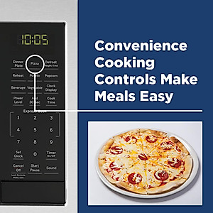 GE JES1095SMSS Microwave Kitchen Essentials for The Countertop or Dorm Room, OLD 0.9 Cu. Ft, Stainless Steel