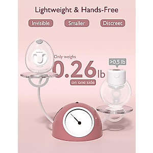 Momcozy Ultra-Light & Hands Free Breast Pump V2, Potent Wearable Pump with 27 Pumping Combinations, Low Noise Painless Portable Double Electric Pump, 17/19/21/24/27mm Flange
