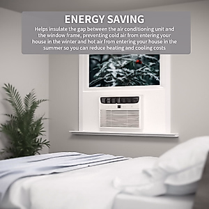 ZENGSHI LIFE MUSEUM Window Air Conditioner,Side Insulated Foam Panel, Summer/Winter Heat and Draft Insulating,One-Piece Full Surround Insulation Panels Window Seal (WHITE)