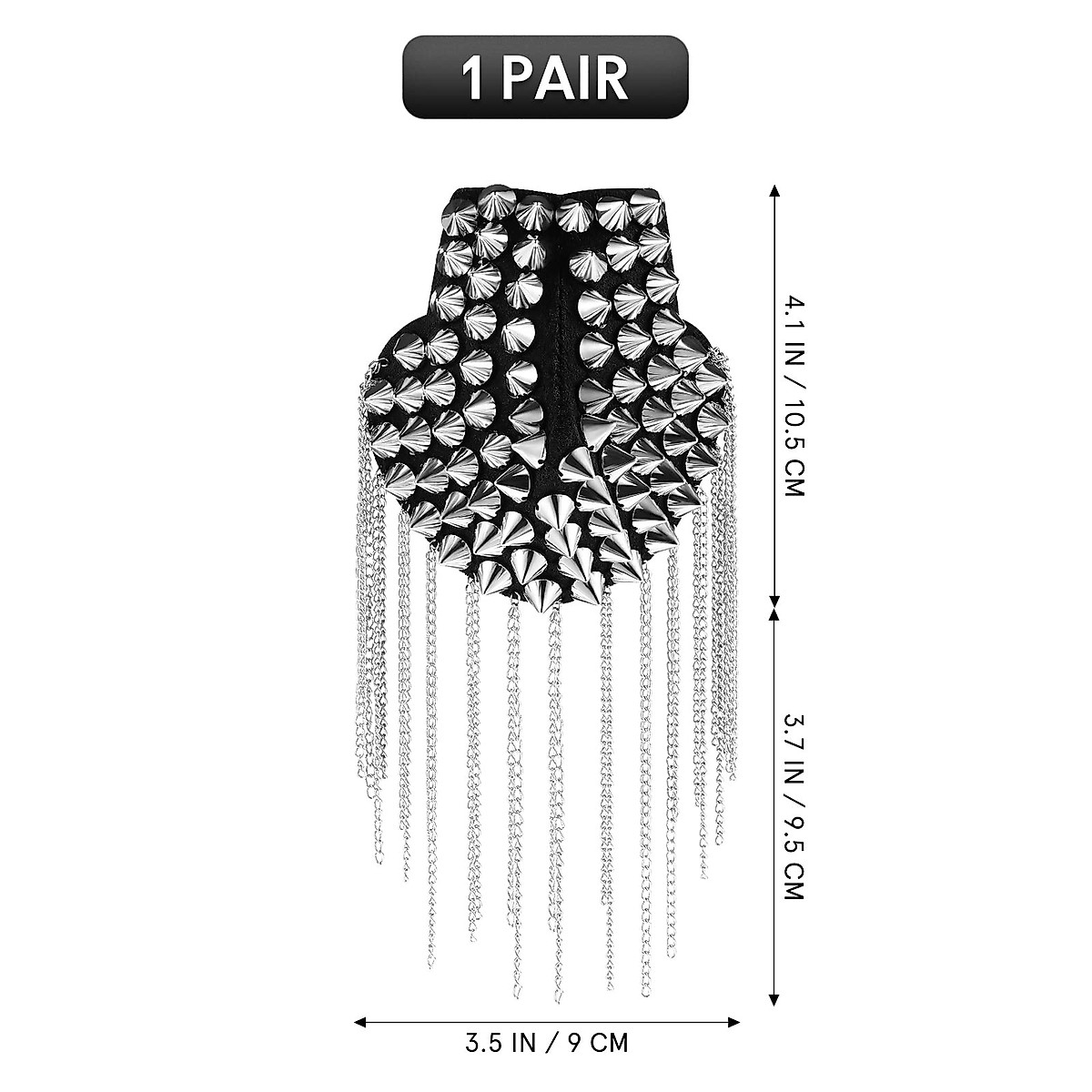 BESTOYARD Fringe Shoulder Pieces Rivet Tassel Chain Epaulet Shoulder Boards Badge Uniform Accessories (Silver)