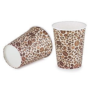 Hot Coffee Paper Cups [Pack of 50] 4oz - Disposable Take - Away Coffee Cups For Hot Drinks- Brown Paper Cups Single - Use Paper Glasses For Espresso, Tea - Cute To-Go Hot Beverage Drinking Cups