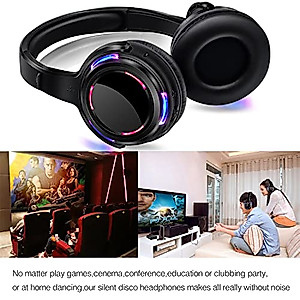 AYVVPII 10pcs Bundle Wireless Silent Disco LED Flashing Light Headphones with 1 Transmitter 500m Distance