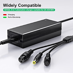 Cuifati Universal 42V 2A Battery Charger, 42V 2A Electric Scooter Charger for GOTRAX GXL V2, G2, G3, G4, Glider, XR Elite, XR Ultra 36V Lithium ion Battery (US Plug)