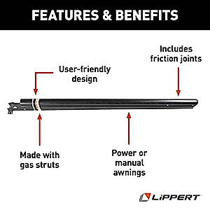 Solera - 281154 69" Standard Flat Awning Support Arm Assembly - Black