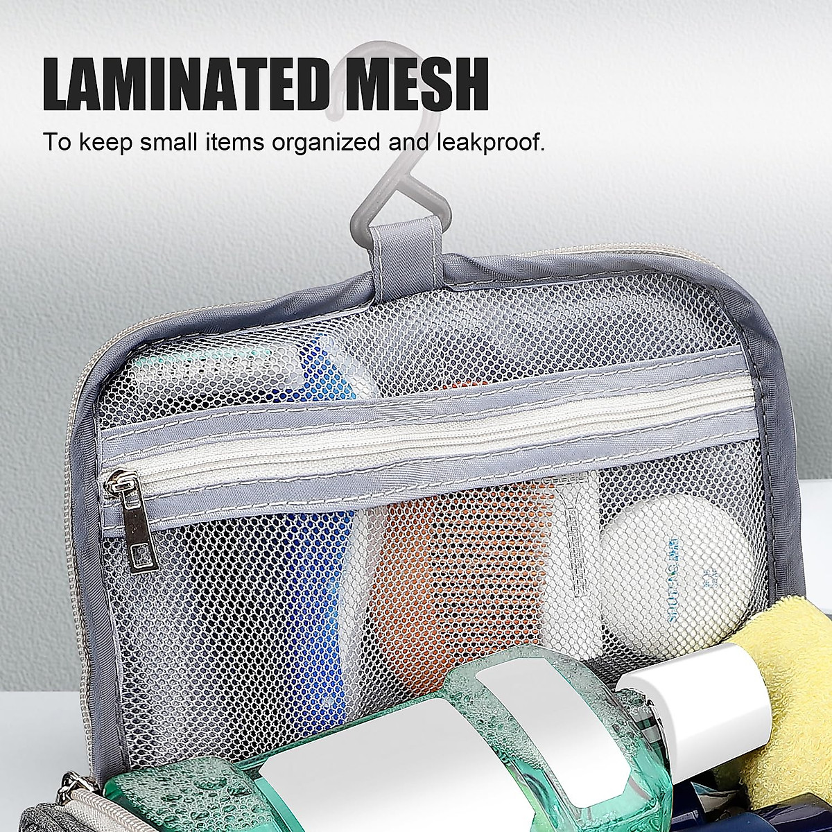 Pantheon Travel Toiletry Bag for Men and Women, Travel bag for Toiletries, Valentines Day Gifts for Men, Travel Bathroom Bag, Mens Travel Bag Hanging Toiletry Organizer Toiletry Kit (Gray)