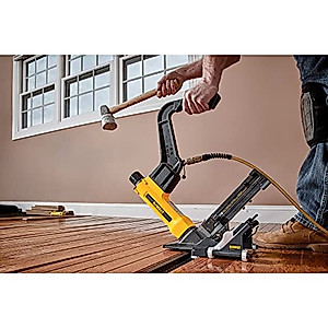 DEWALT Flooring Nailer, Pneumatic, Adjustable Base for All Size Flooring, 15.5-Guage Staples and 16-Guage Nails (DWFP12569)