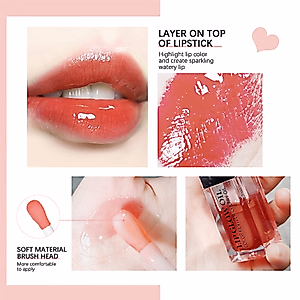 DAGEDA Tinted Lip Oil Plumping Lip Gloss, Hydrating Lip Glow Oil Lip Care Moisturizing Clear Toot Lip Oil for Dry Lips, Nourishing Lip Oil Gloss Non-Sticky Shine Lip Tint (012 Rosewood)