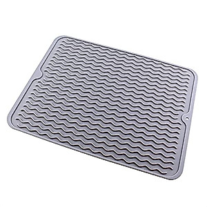 Silicone Dish Drying Mat 3PCS for Easy Clean,Heat-resistant,Eco-riendly,Multiple Usage.For Kitchen Counter or Sink,Table Insulation and Microwave Oven Oil Drainage