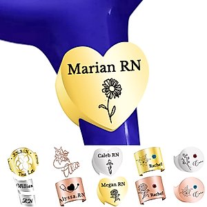 Stethoscope Name Tag Personalized Custom Stethoscope ID Tag Charms Accessories for Nurse Engraved Name Charms for Stethoscope Nurses Week Gift for Nurse Doctor Medical Assistant Vet