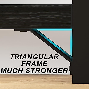 IBF Horizontal Cube Book shelf, Industrial Modern Open Bookshelf, Low Wide Home 5 Cube Storage Organizer Long Shelf for Bedroom, Short Wood and Metal Cubby Book Shelf for Living Room, Black Oak, 47 In