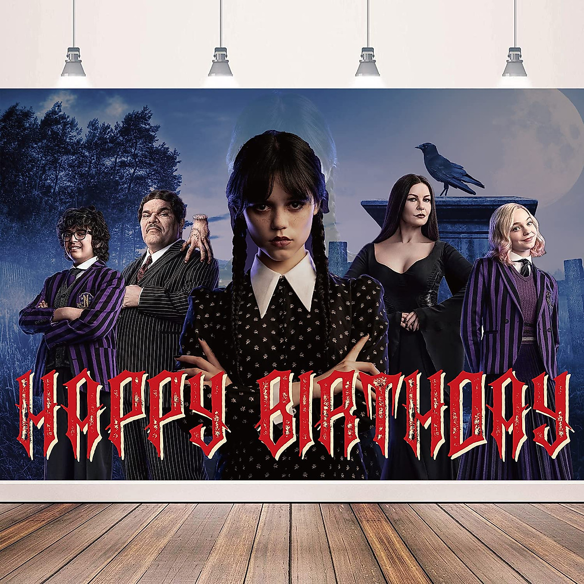 Wednesday Addams Birthday Backdrop & Decorations for Party