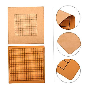 Garneck 2pcs Checkerboard Japanese Accessories Travel Accessories Travel Toiletry Roll- up Leather Chess Set Weiqi Game Board Shogi Board Game Gobang Chess Accessory Portable Chess Board