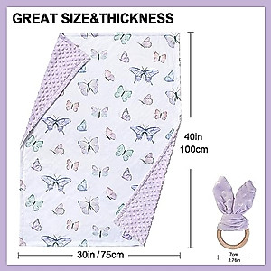Baby Blankets for Boys Girls Soft Minky Blanket for Newborn Infant Toddler Used for Crib Stroller Nursery (Butterfly)