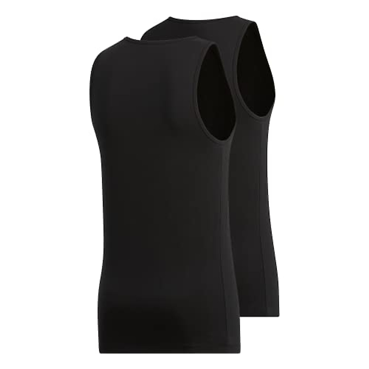 adidas Men's Stretch Cotton Tank Top Undershirts (2-Pack), Black, Medium