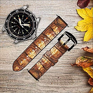 CA0075 Turtle Carapace Leather & Silicone Smart Watch Band Strap for Wristwatch Smartwatch Smart Watch Size (20mm)